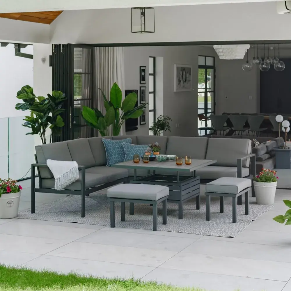 LG Outdoor Turin Large Modular Dining Set with Adjustable Table - Shop ...