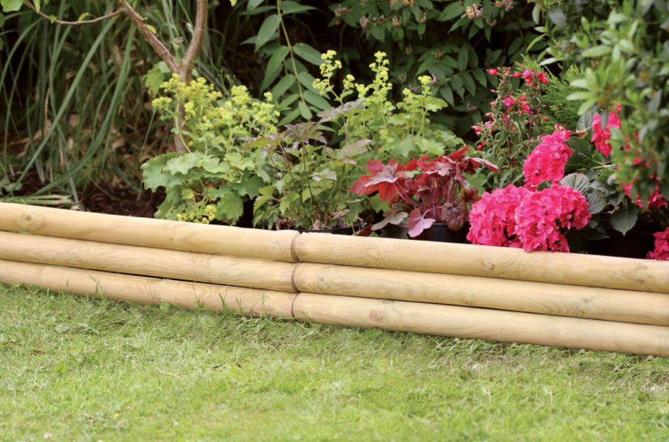 Zest Horizontal Log Edging 1.0m x 210mm - Shop - Skylark Garden Centre